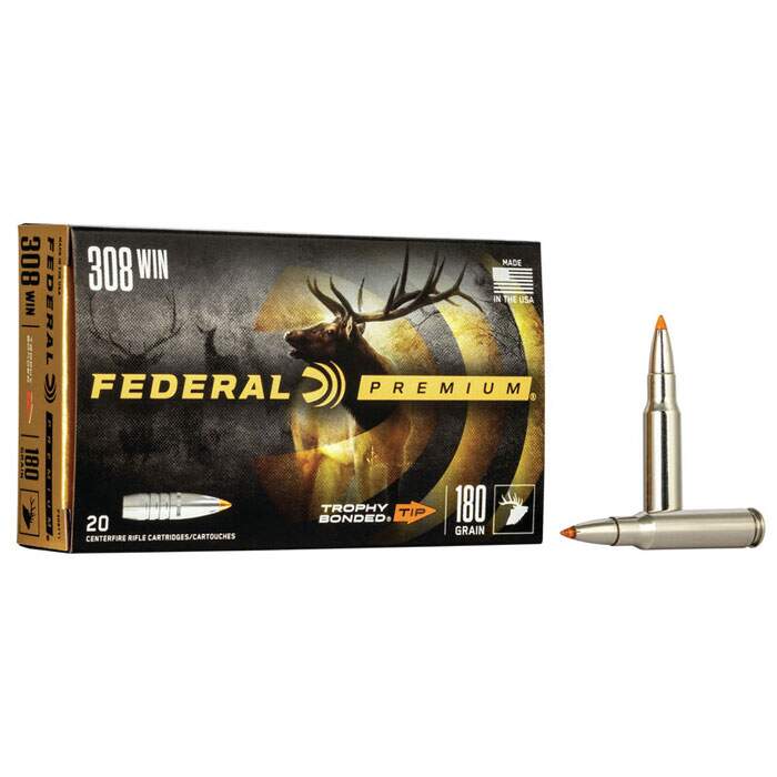 Federal Premium Trophy Bonded Tip 308 Winchester 180 Grain Ammunition ...